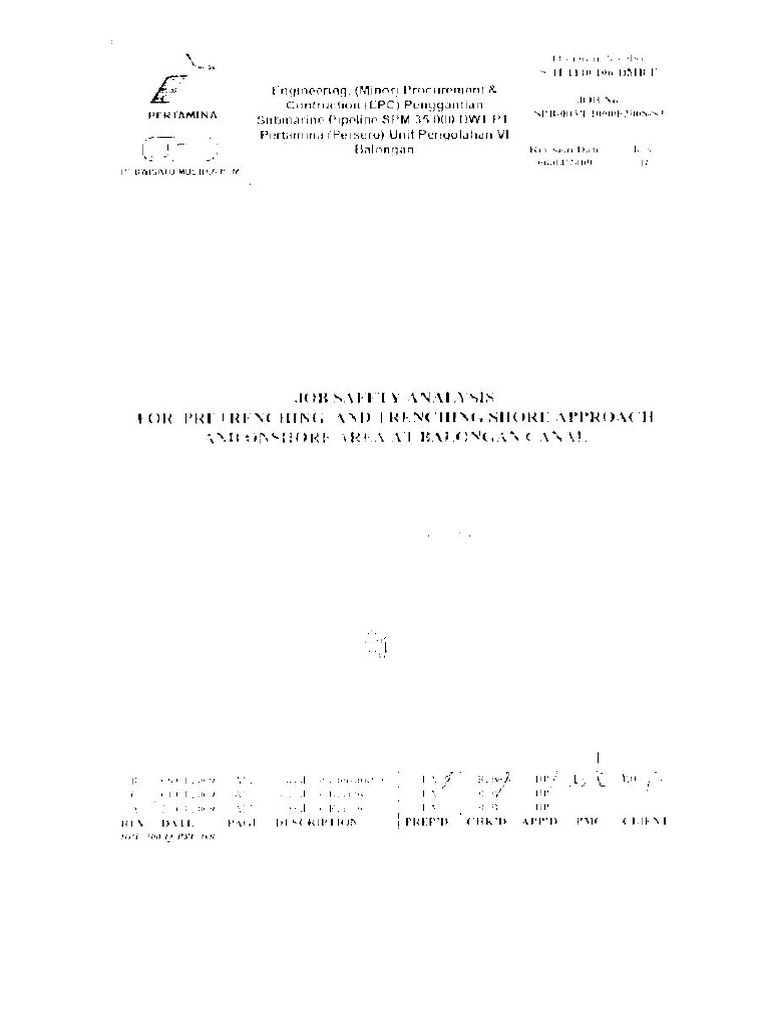 JSA PreTrenching and Trenching Shore Approach & Onshore at Balongan ...