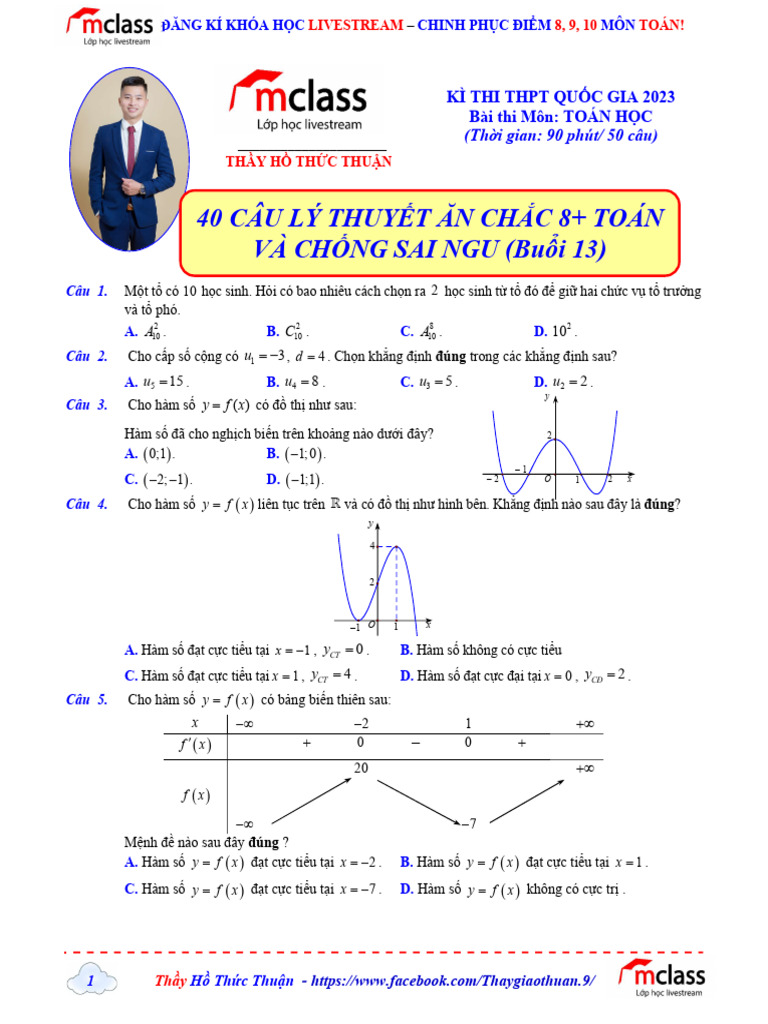 (HTT) -40 CÂU LÝ THUYẾT ĐỀ SỐ 13 | PDF