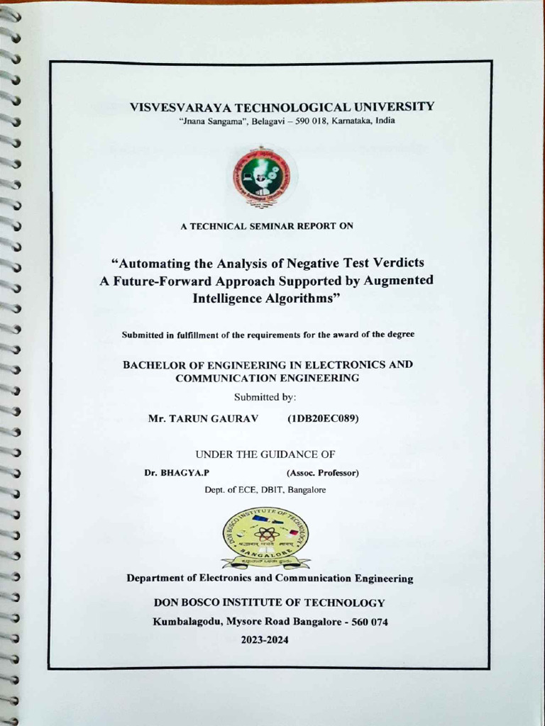 Technical Seminar Report - 089 | PDF | Automation | Software Testing