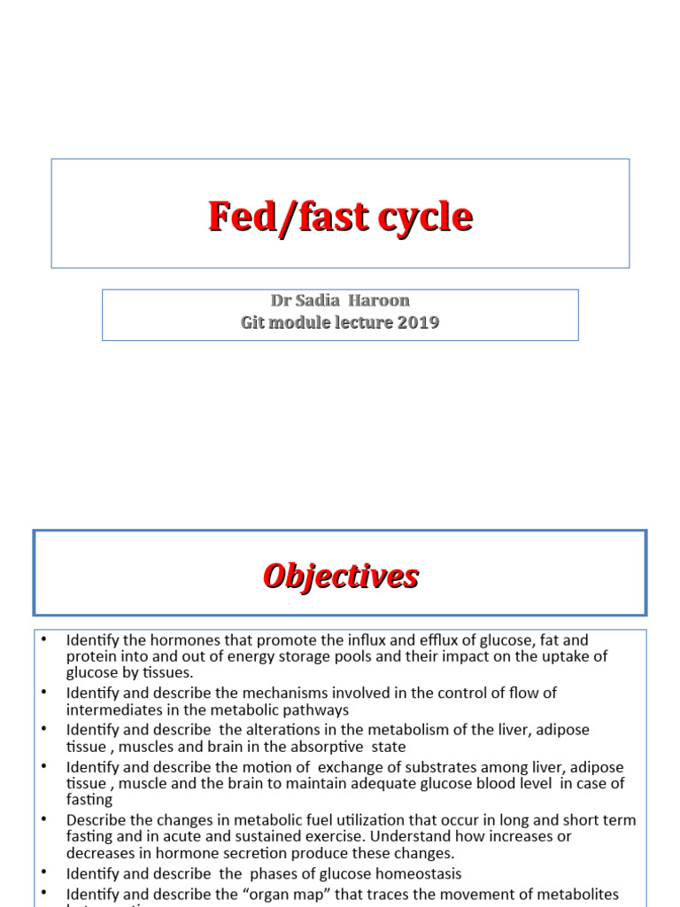 Feed Fast Cycle | PDF | Metabolism | Glucose