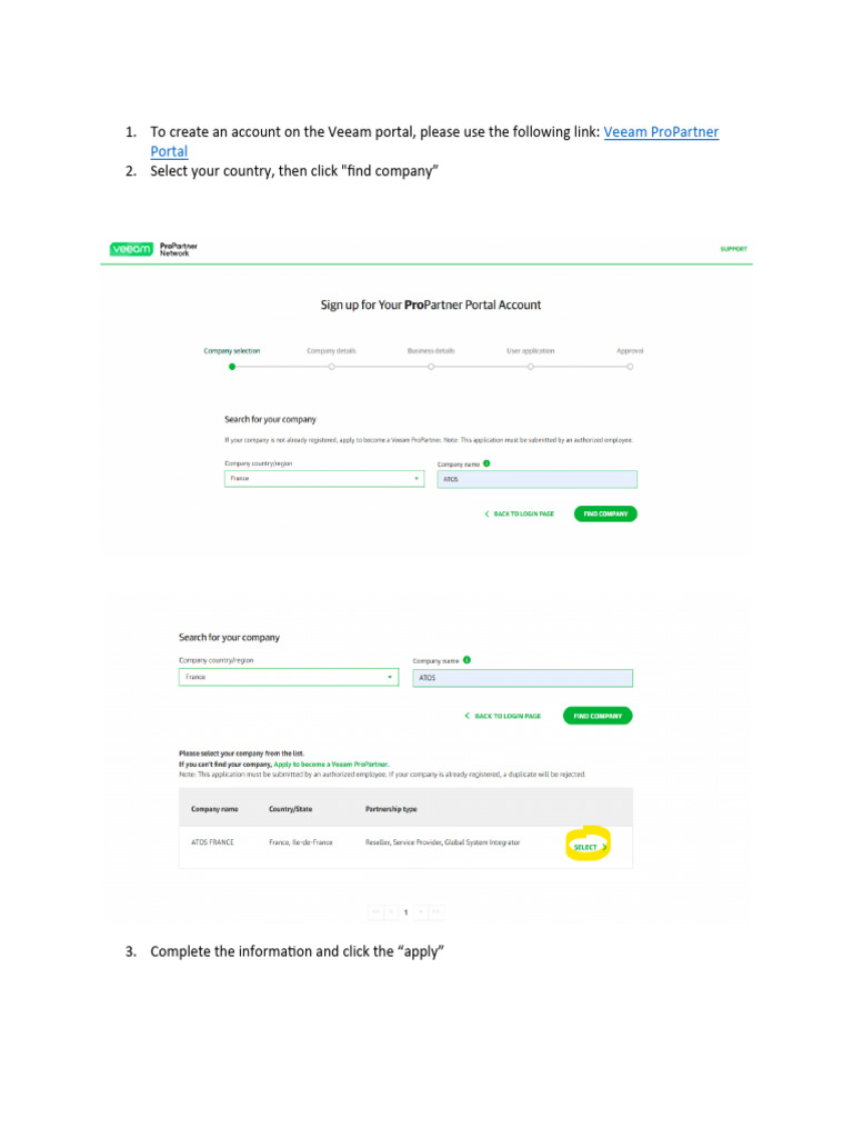 Instruction For Creating An Account On The Veeam Portal | PDF | Career ...
