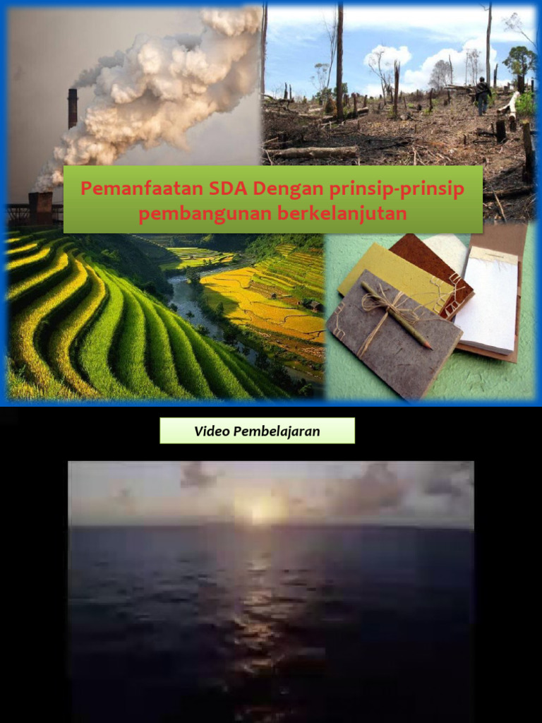 Pemanfaatan SDA Dengan Prinsip Pembangunan Berkelanjutan | PDF