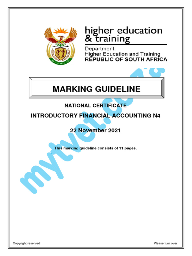 n750 - Introductory Accounting n4 Nov Memo 2021 | PDF | Debits And Credits | Book Value