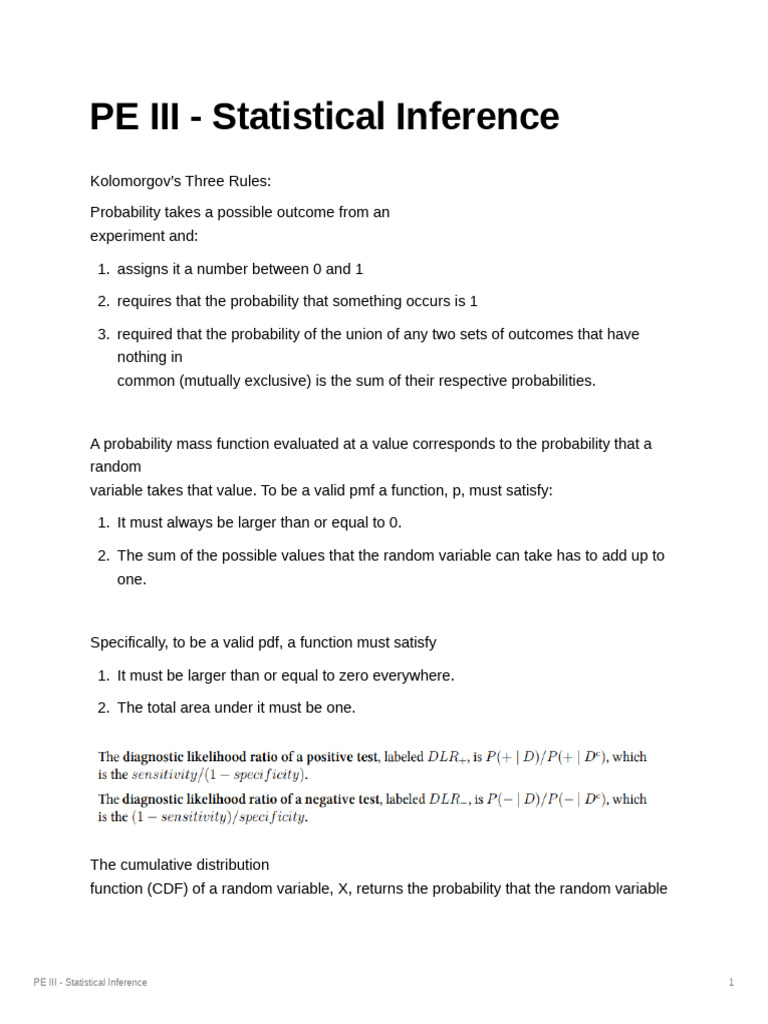 PE III - Statistical Inference | PDF | Probability Distribution | Normal Distribution