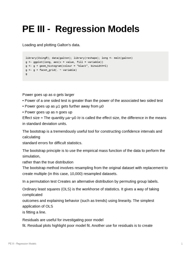 PE III - Regression Models | PDF | Regression Analysis | Linear Regression PE III - Regression Models | PDF | Regression Analysis | Linear Regression