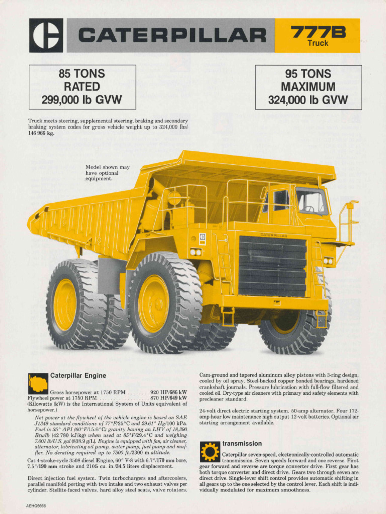777b 1985 (A8c) | PDF | Horsepower | Brake