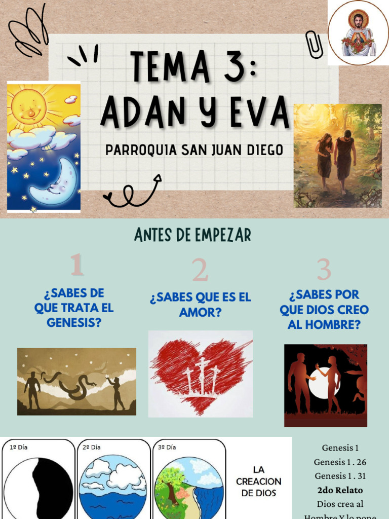 Tema 3 Adan y Eva | PDF | Víspera | Adán y Eva
