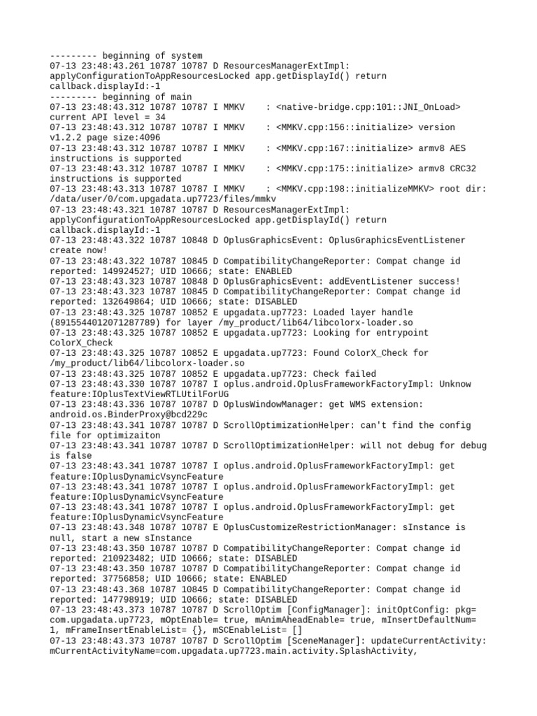 Com.upgadata.up7723 Logcat | PDF | Computing Platforms | Computer Engineering