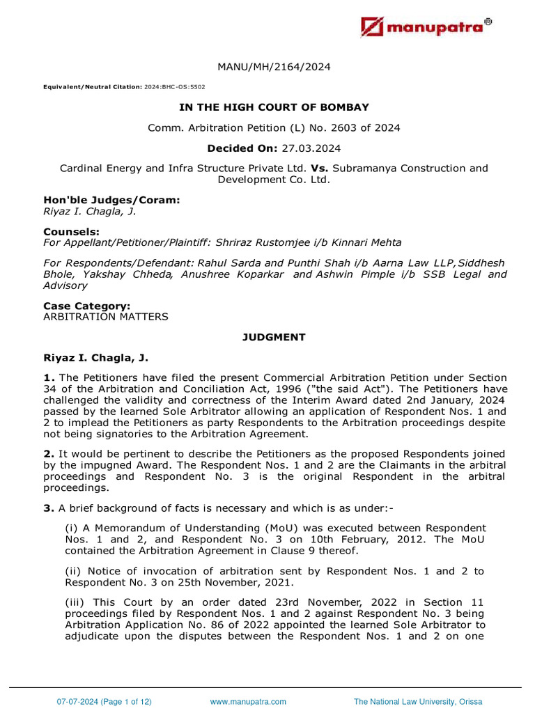 Cardinal Energy and Infra Structure Private LTD ...