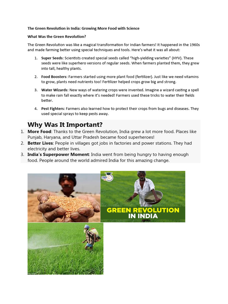 Green Revolution: Transforming Indian Agriculture | PDF