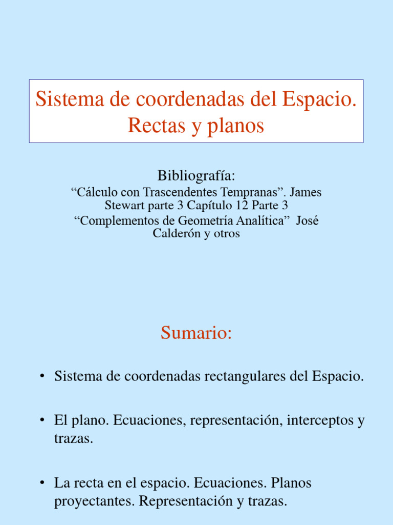 Act 1-Tema 4-Conf - Rectas y Planos | PDF | Sistema de coordenadas ...