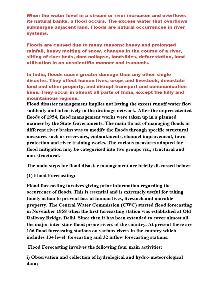 Flood Disaster Management Implies Not Letting The Excess Runoff Water ...