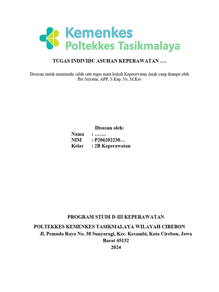 Format Dokumentasi Kep. Anak | PDF | Pengembangan Diri | Kesehatan Holistik