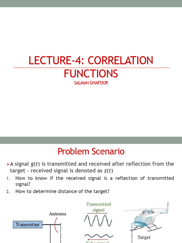 Lecture 4 Correlation Functions Pdf Euclidean Vector Vector Space