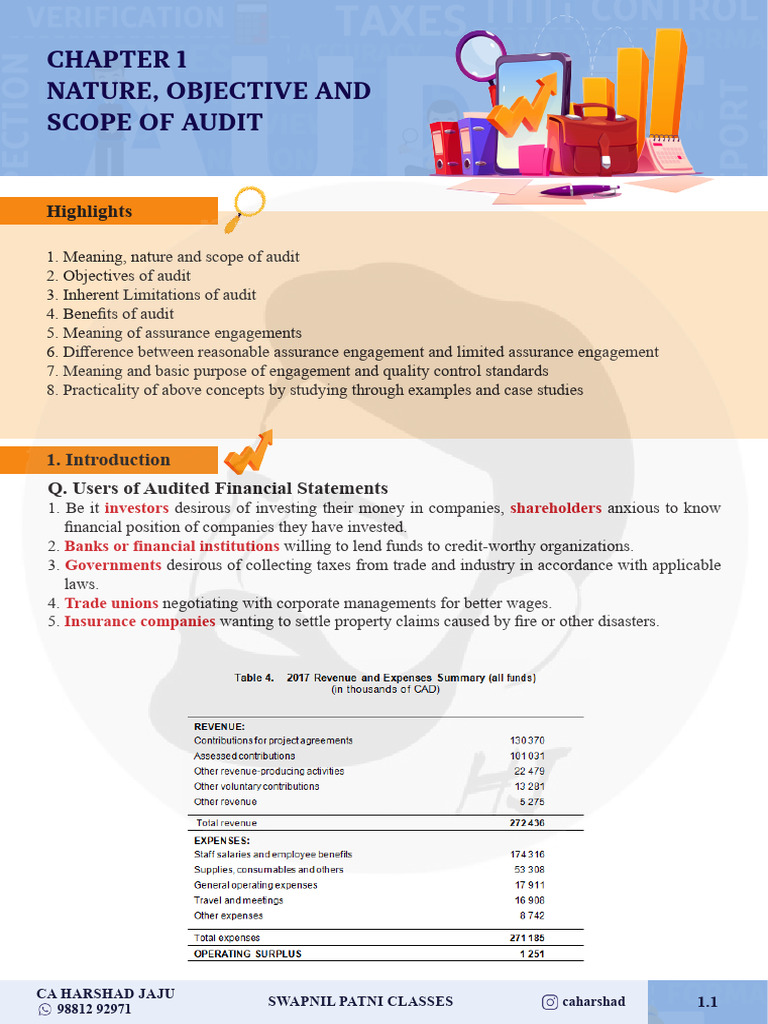 1) Nature, Objective and Scope of Audit | PDF | Audit | Financial Audit