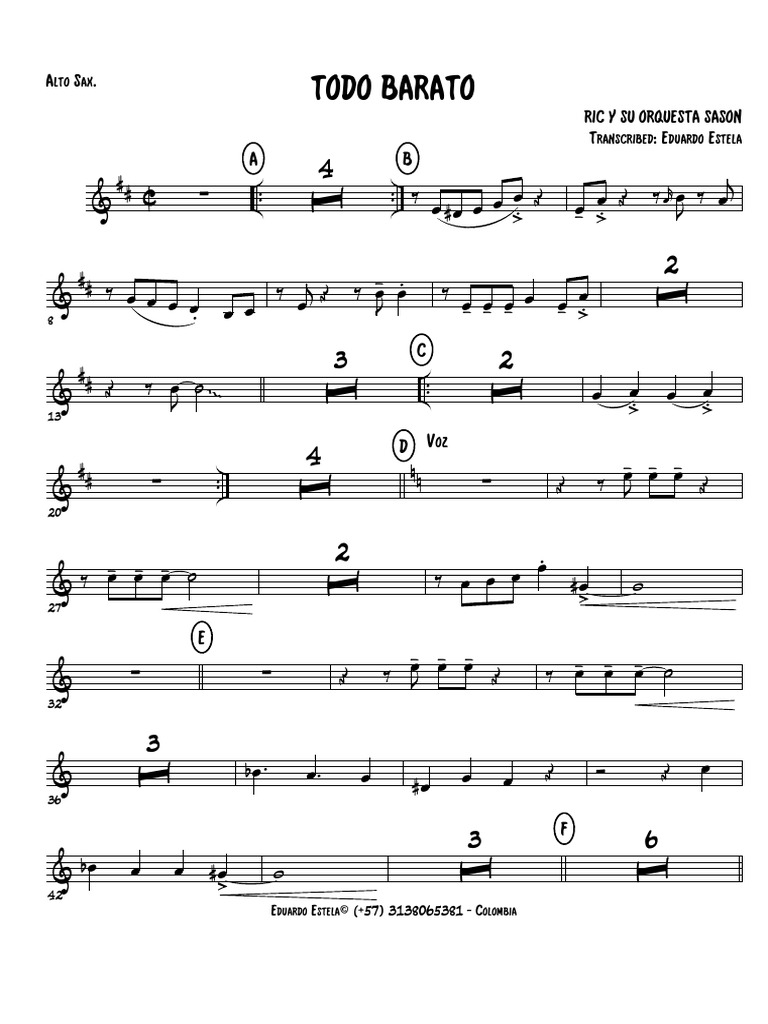 Todo Barato - Alto Sax. | PDF
