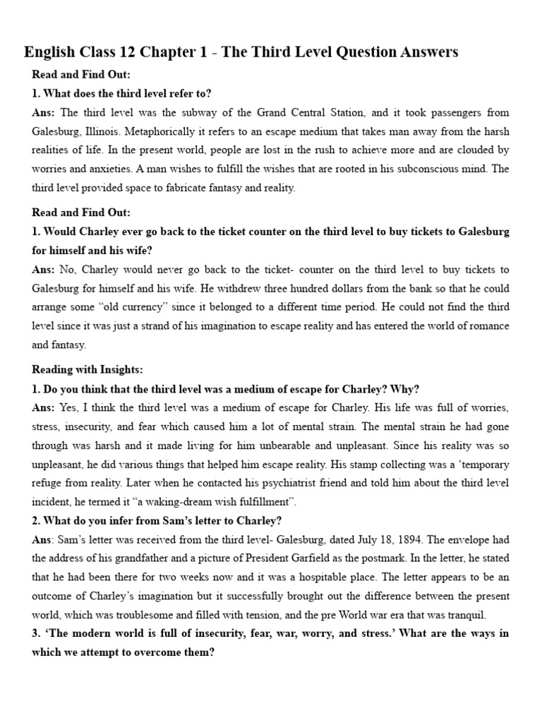 The Third Level | PDF | Behavioural Sciences | Psychology