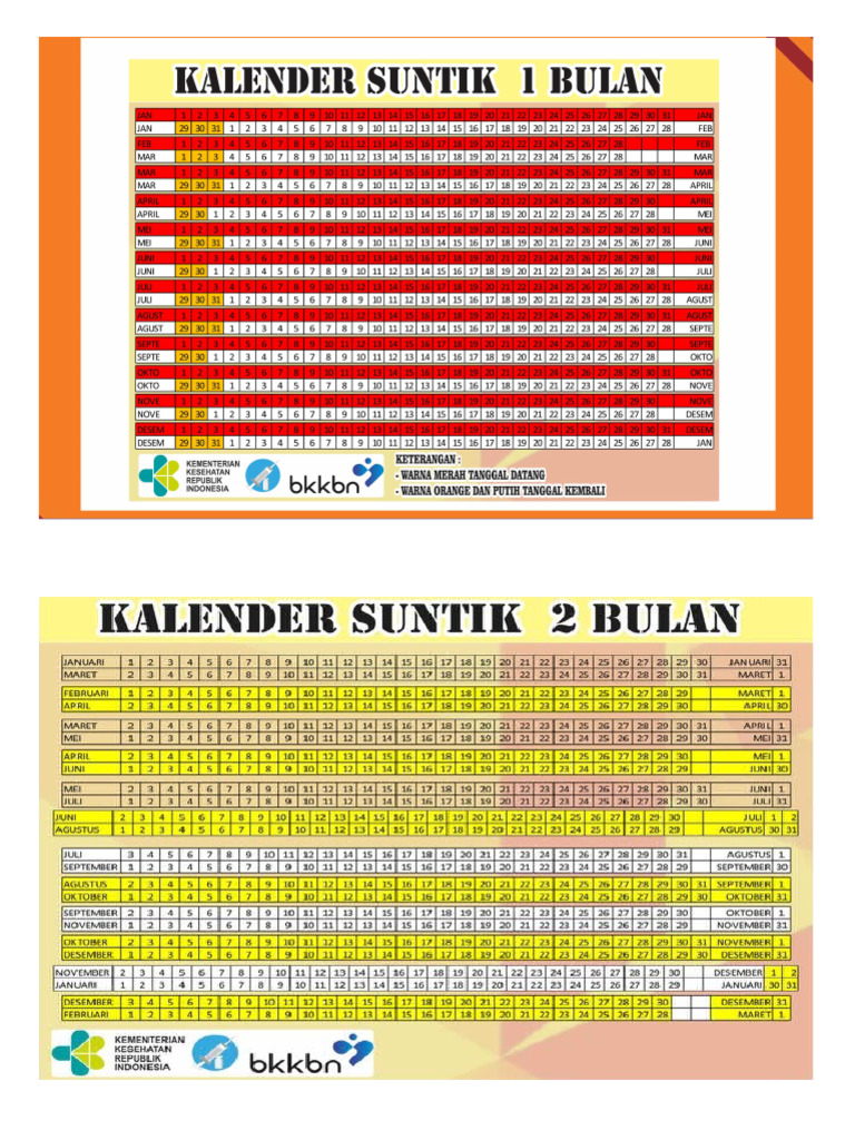 Kalender KB Suntik 1 2 Blan | PDF
