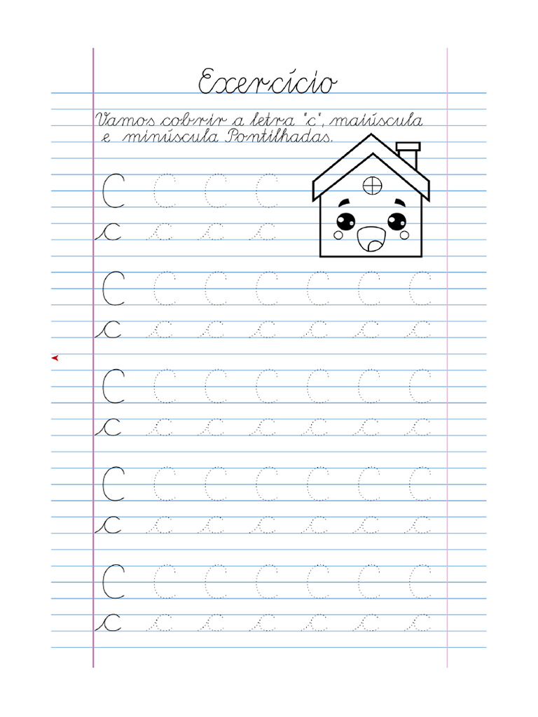 Letra C Cursiva Pontilhada | PDF