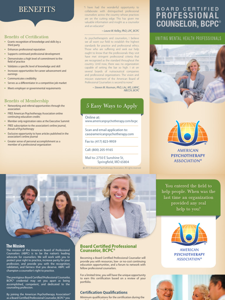 bcpc-brochure | PDF | Psychology | Counseling Psychology