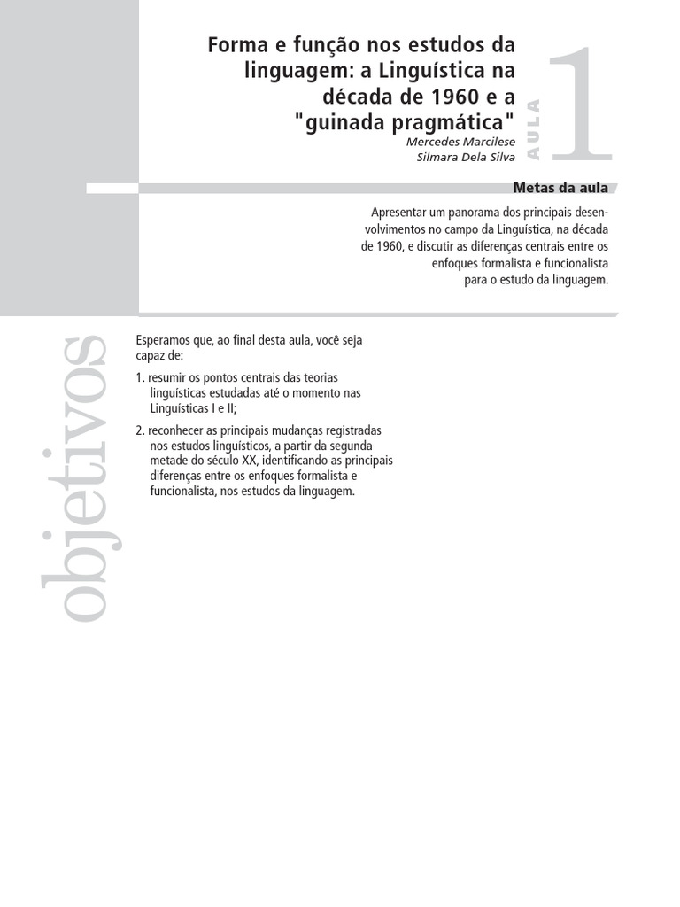 Aula 01 | PDF | Behaviorismo | Linguística