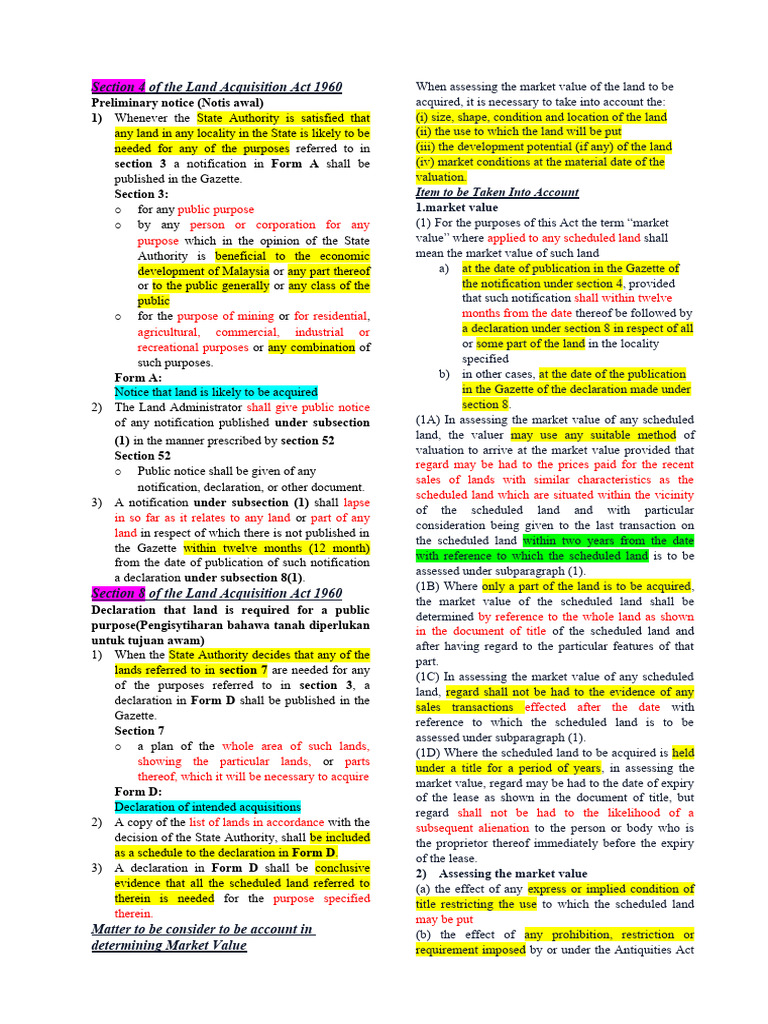 Note Final Acquastions Land | PDF | Market Value | Depreciation