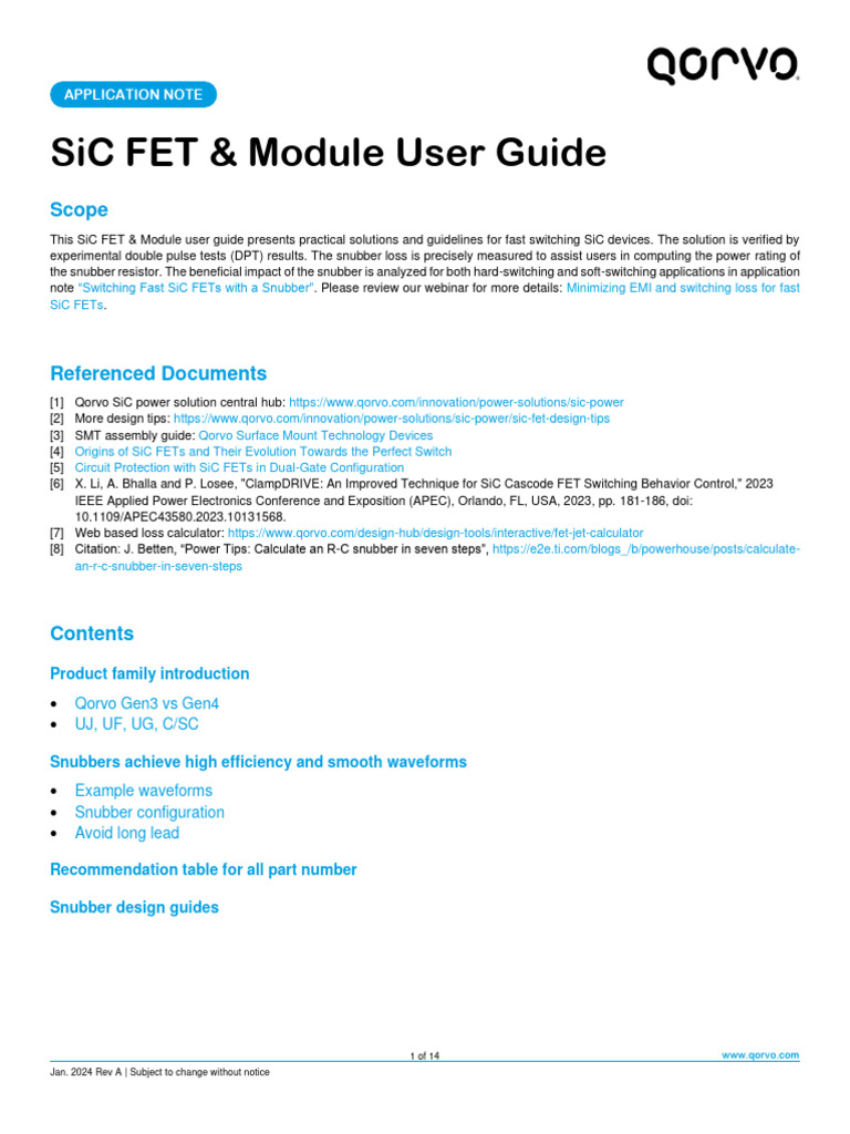 SiC FET & Module User Guide | PDF | Field Effect Transistor | Capacitor
