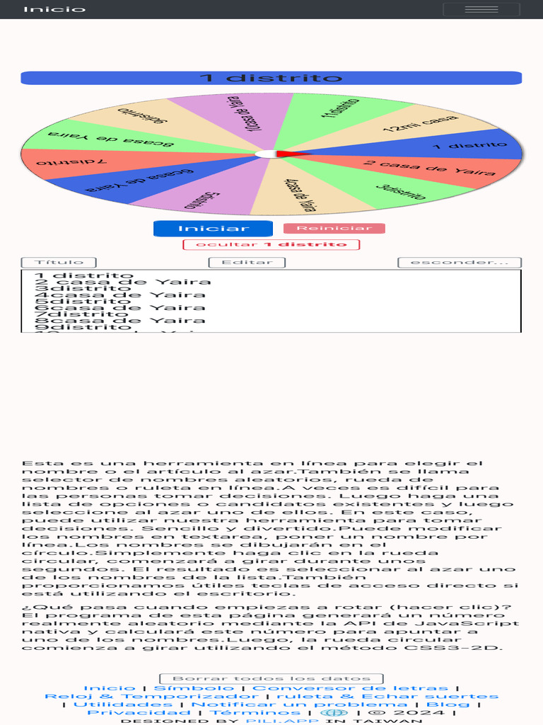 Herramienta de Ruleta Aleatoria | PDF