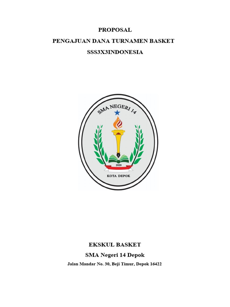 Proposal Dana Turnamen Basket SSS3X3 | PDF