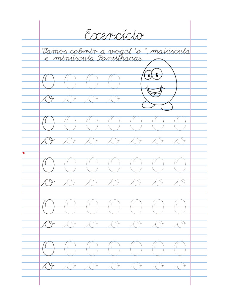 Letra o Cursiva Pontilhada | PDF
