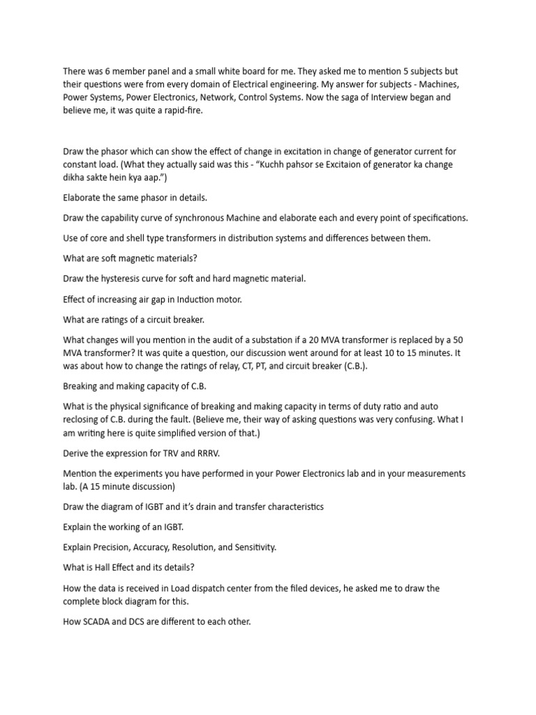 BARC Interview 1 | PDF | Transformer | Electric Motor