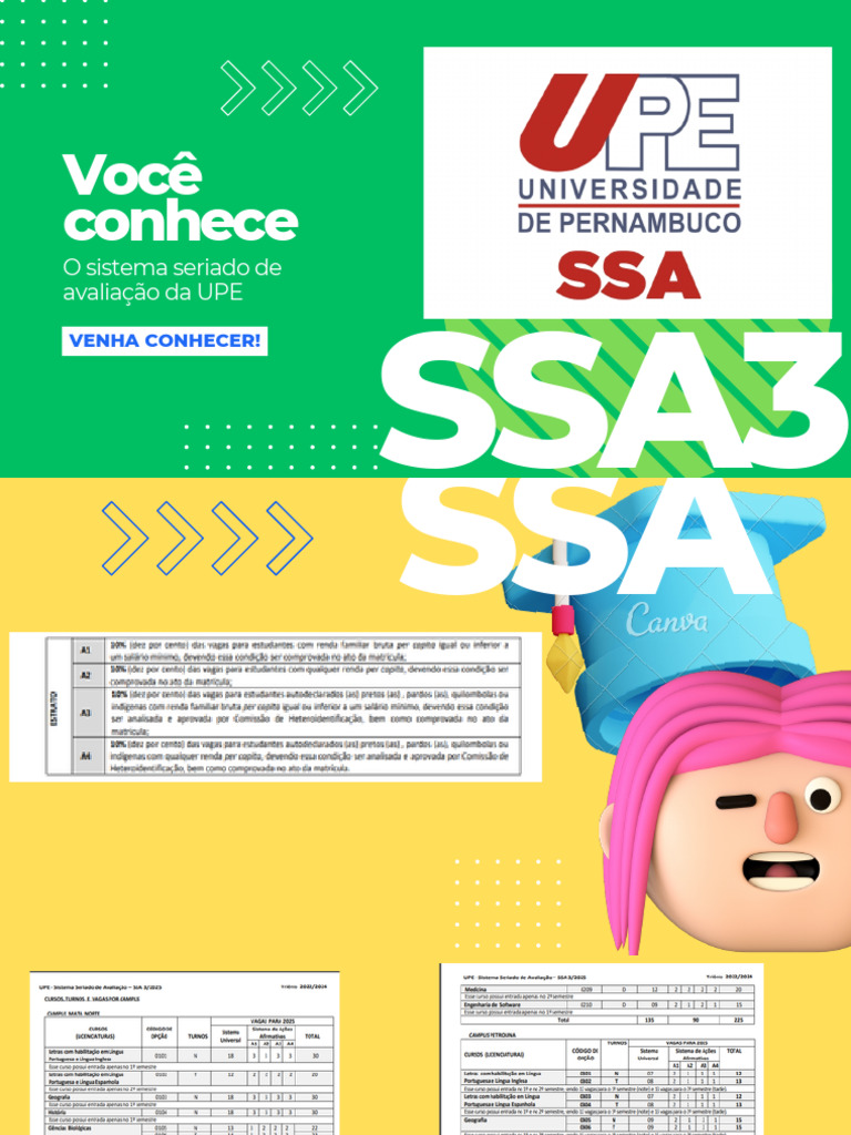 Inscrições SSA 2025 UPE: Vagas e Detalhes | PDF | Diploma de bacharel ...