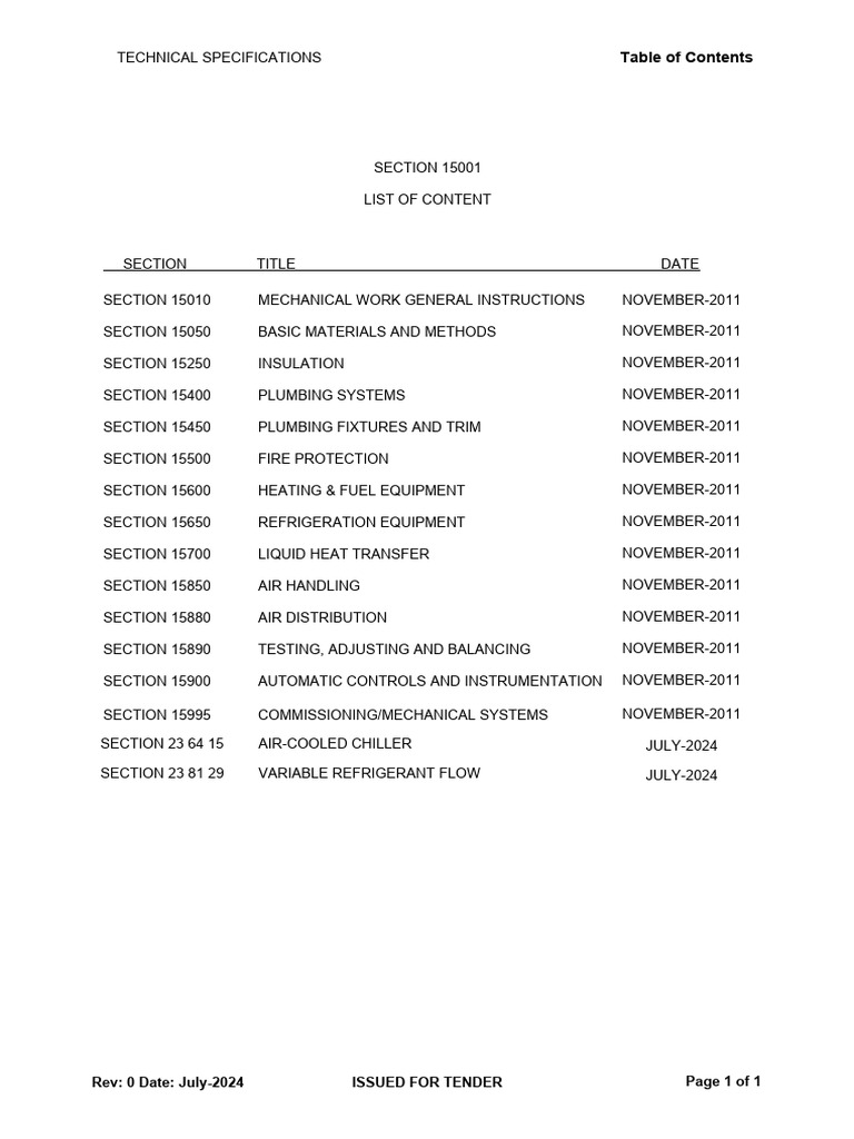 List of Spect Mechanical Contents | PDF