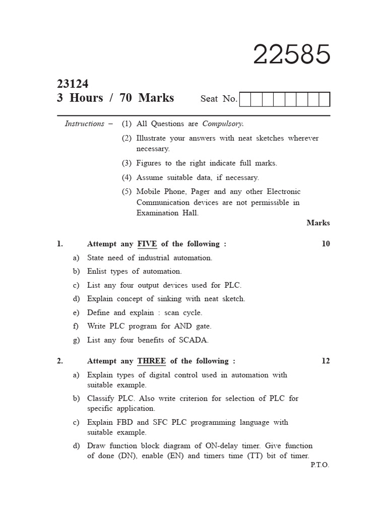2023 Winter Question Paper (Msbte Study Resources) | PDF | Programmable Logic Controller ...