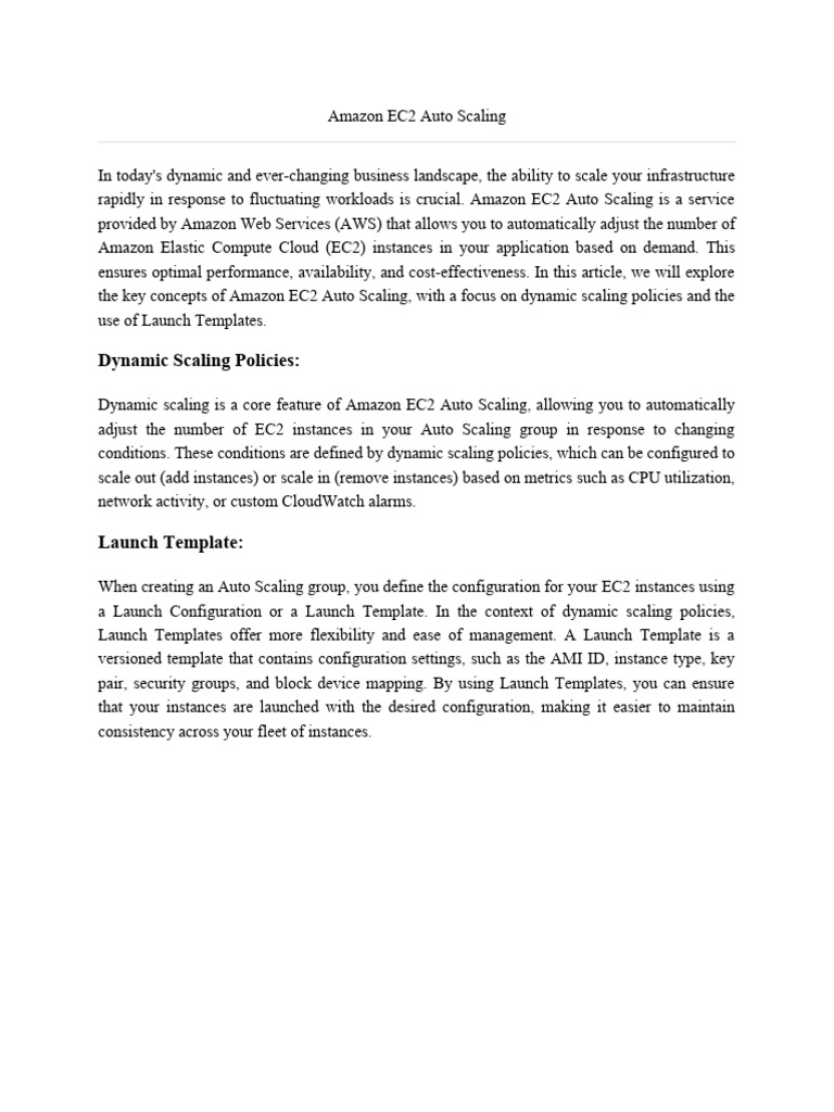 Amazon EC2 Auto Scaling | PDF | Scalability | Computer Networking