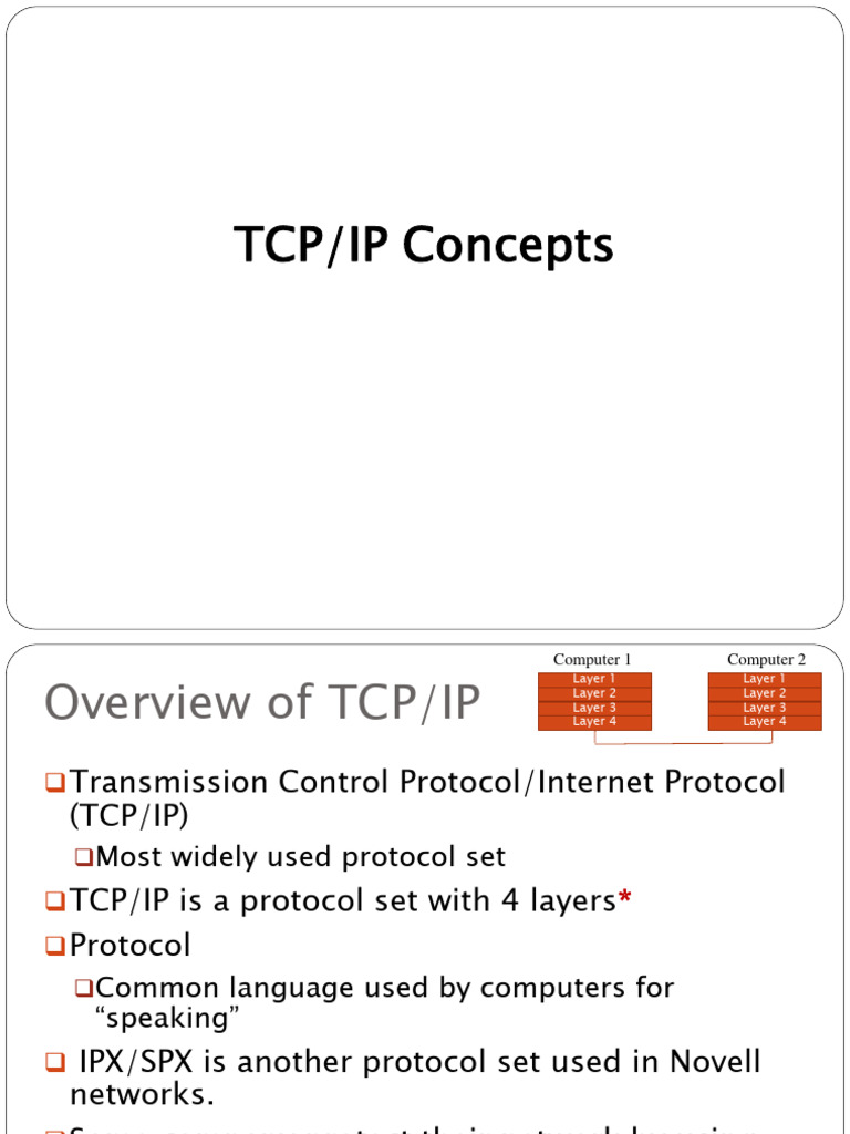 TCP IP Concepts | PDF | Transmission Control Protocol | File Transfer Protocol