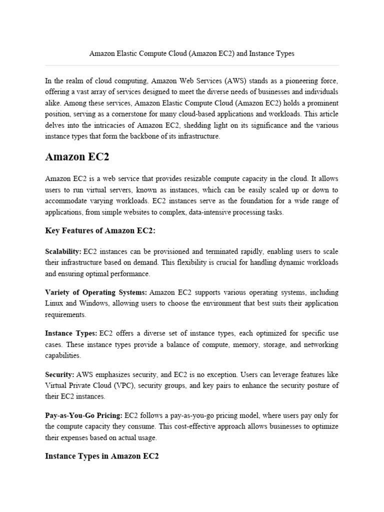 Amazon Elastic Compute Cloud | PDF | Cloud Computing | Scalability