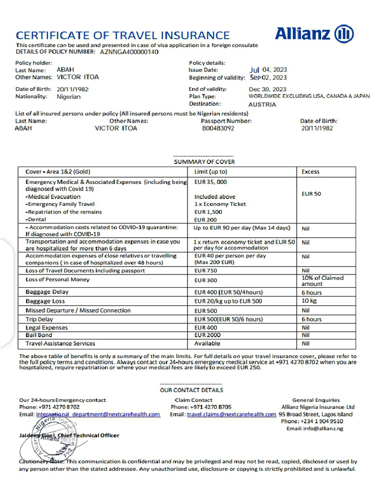 Certificate of Insurance | PDF