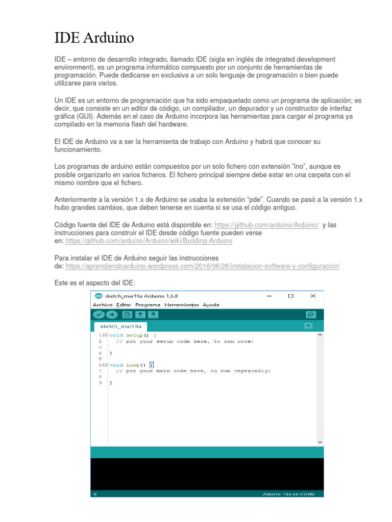 IDE Arduino | PDF | Entorno de desarrollo integrado | Arduino