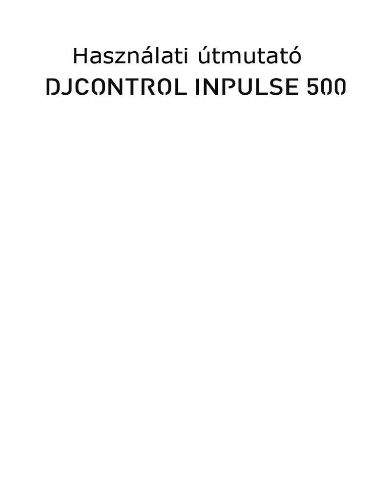 DJControl Inpulse 500 User Manual HU | PDF