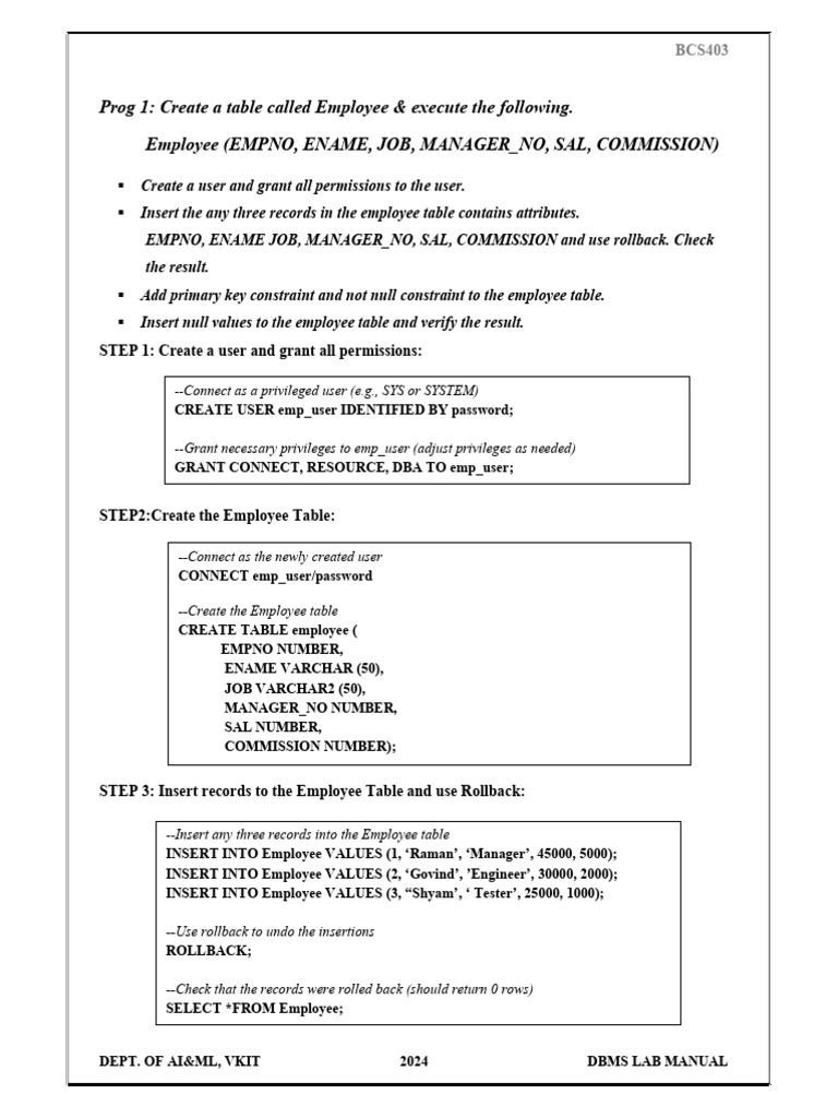 Bcs403 Manual | PDF | Computing | Data Management Software