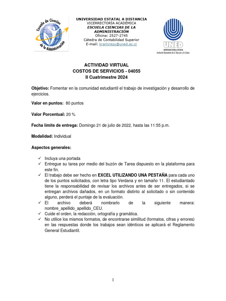 Actividad Virtual 04055 Iic2024 | PDF | Estado de resultados | Contabilidad