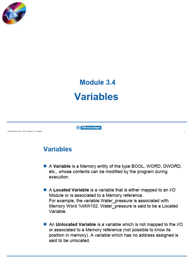 Module 3.4 Variables | PDF | Variable (Computer Science) | Integer (Computer Science)
