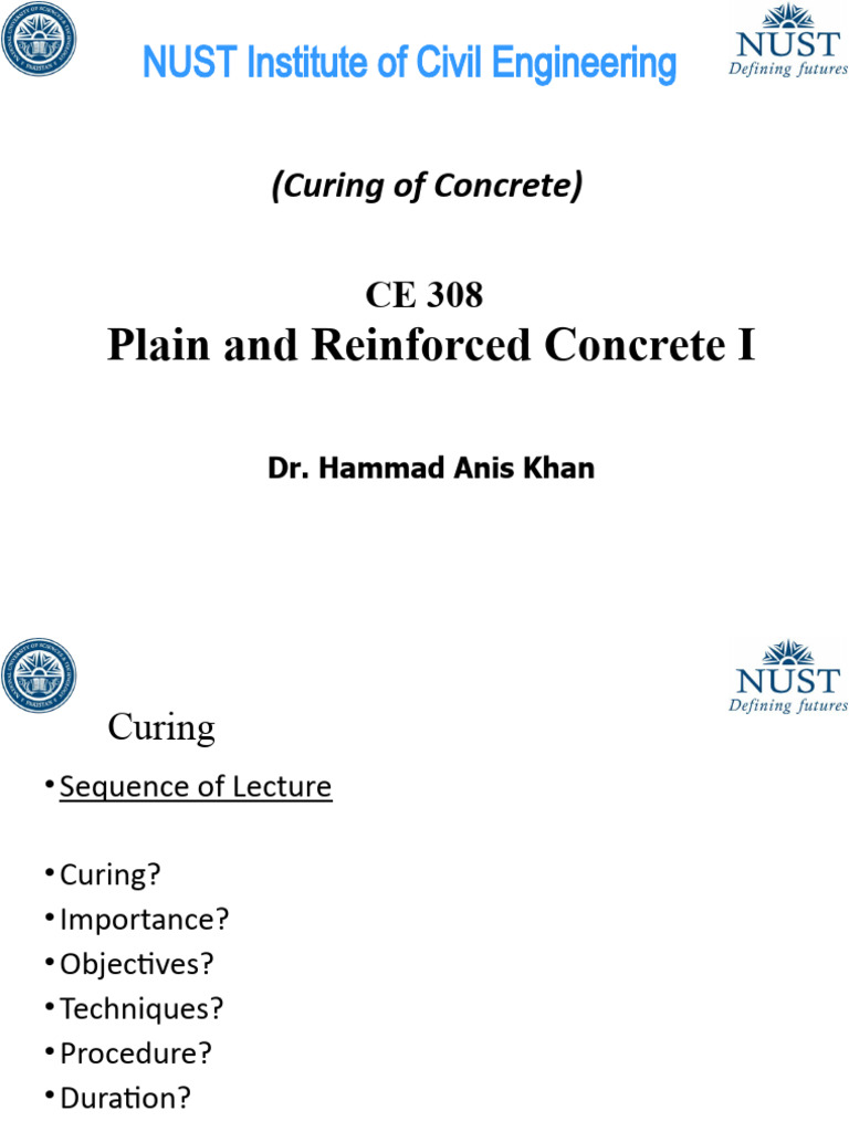 CE 308 Lec 9 Curing of Concrete | PDF | Concrete | Composite Material