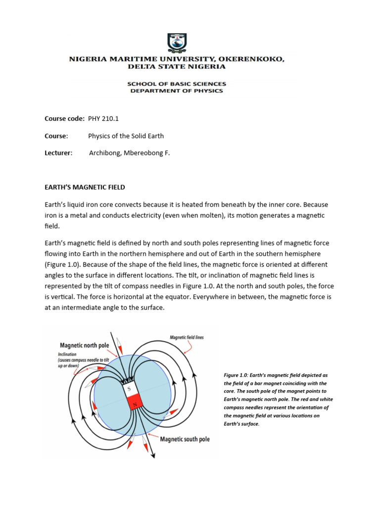 solid earth physics | PDF | Convection | Earth's Magnetic Field