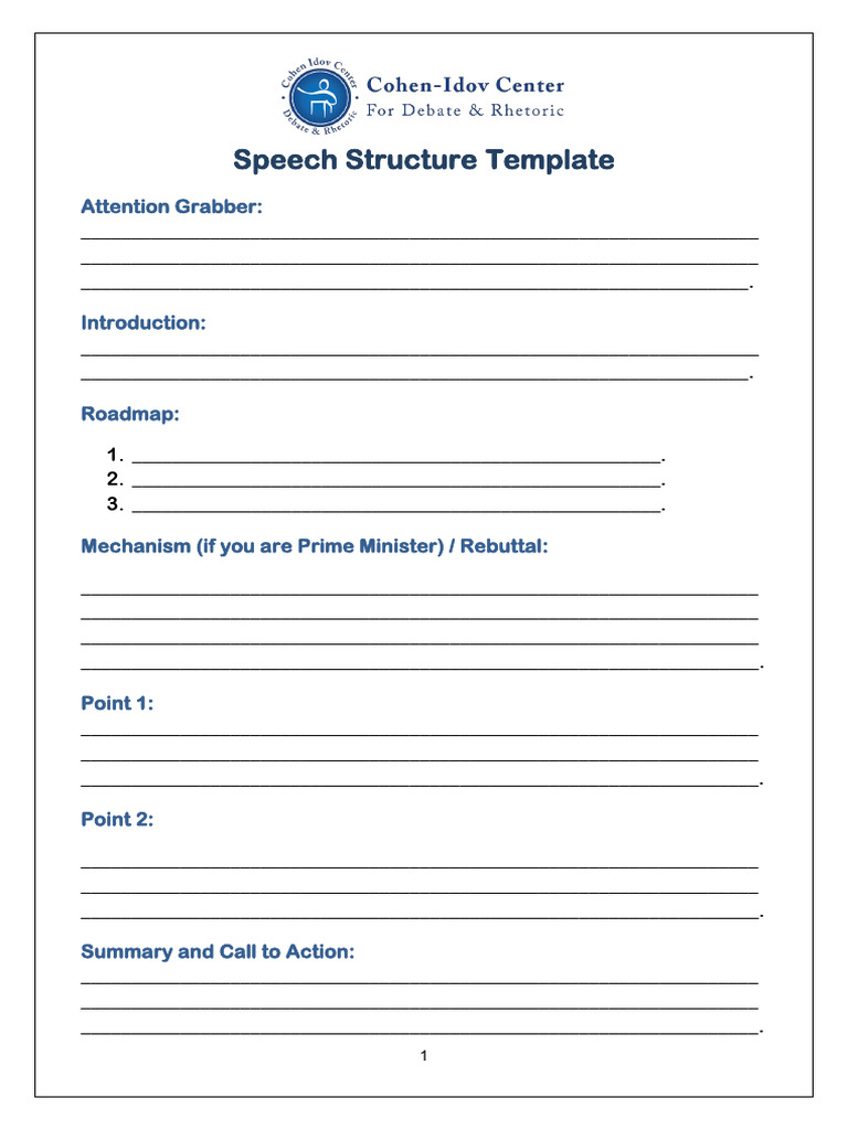 Speech Structure - Two Templates | PDF | Career & Growth | Business