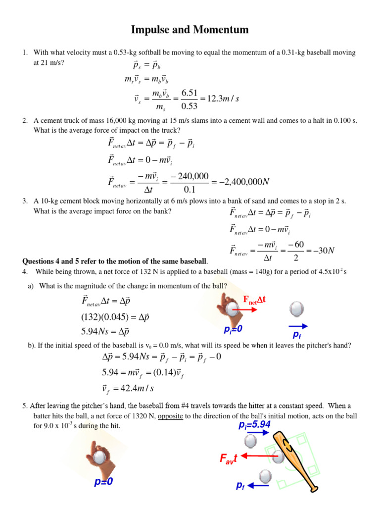 Physics Momentum Problems | PDF | Momentum | Force