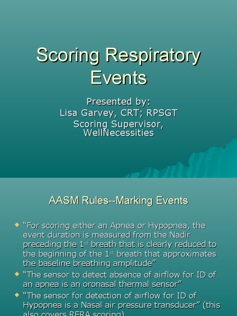 Scoring Respiratory Events Guidelines | PDF | Sleep Medicine | Physiology
