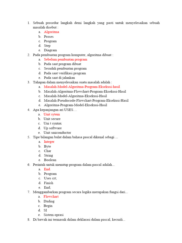 Kuis dan Konsep Dasar Jaringan & Pemrograman | PDF