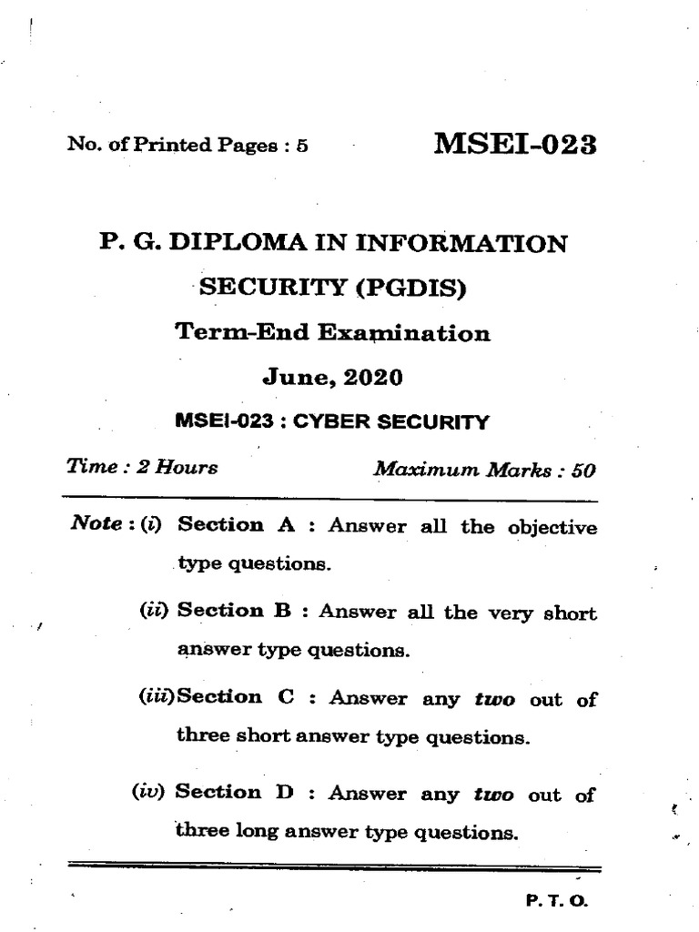 msei23 pyq | PDF | Computer Security | Security